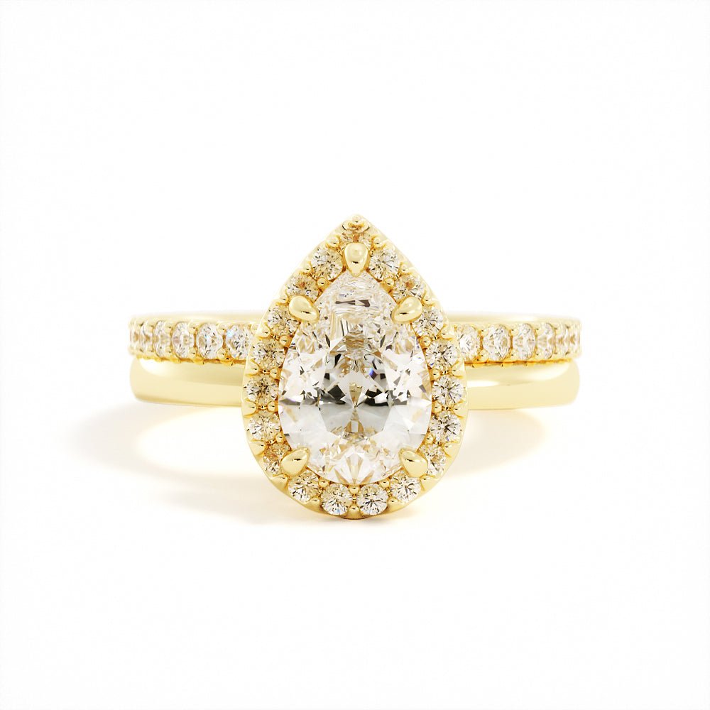 Pear Shape Diamond Halo Ring – Shapiro Diamonds
